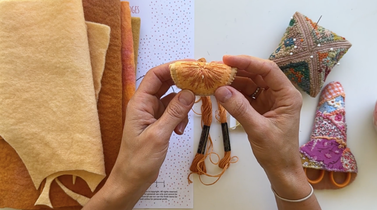 Wool Felt Orange Wedges - Natalie Trusler
